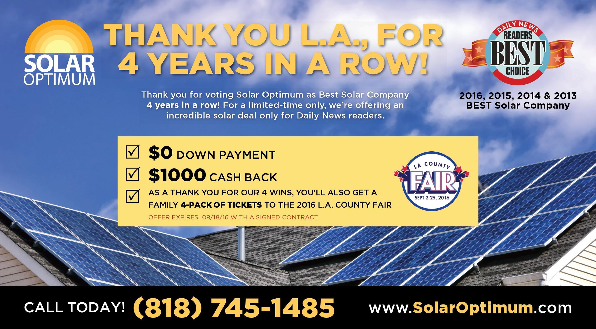 Solar Optimum Named Best Solar Company in Los Angeles for Fourth ...